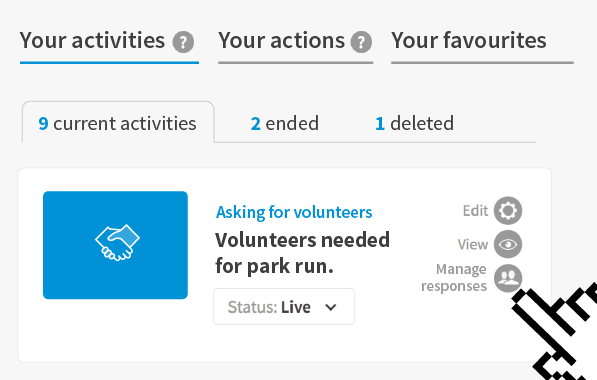 1. Manage activities